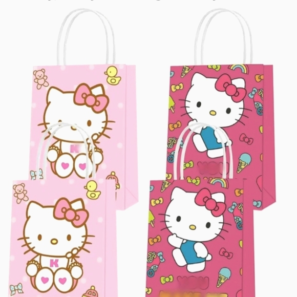 Unbranded | Party Supplies | New 6 Hello Kitty Small Kraft Paper Bags W ...